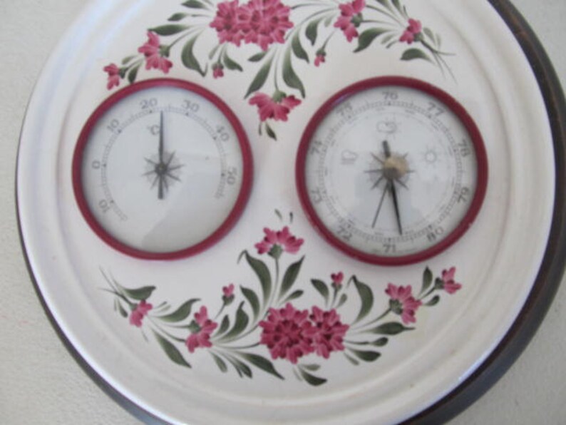 Porcelain Table Top Thermometer Weather Barometer Office Desk - Etsy