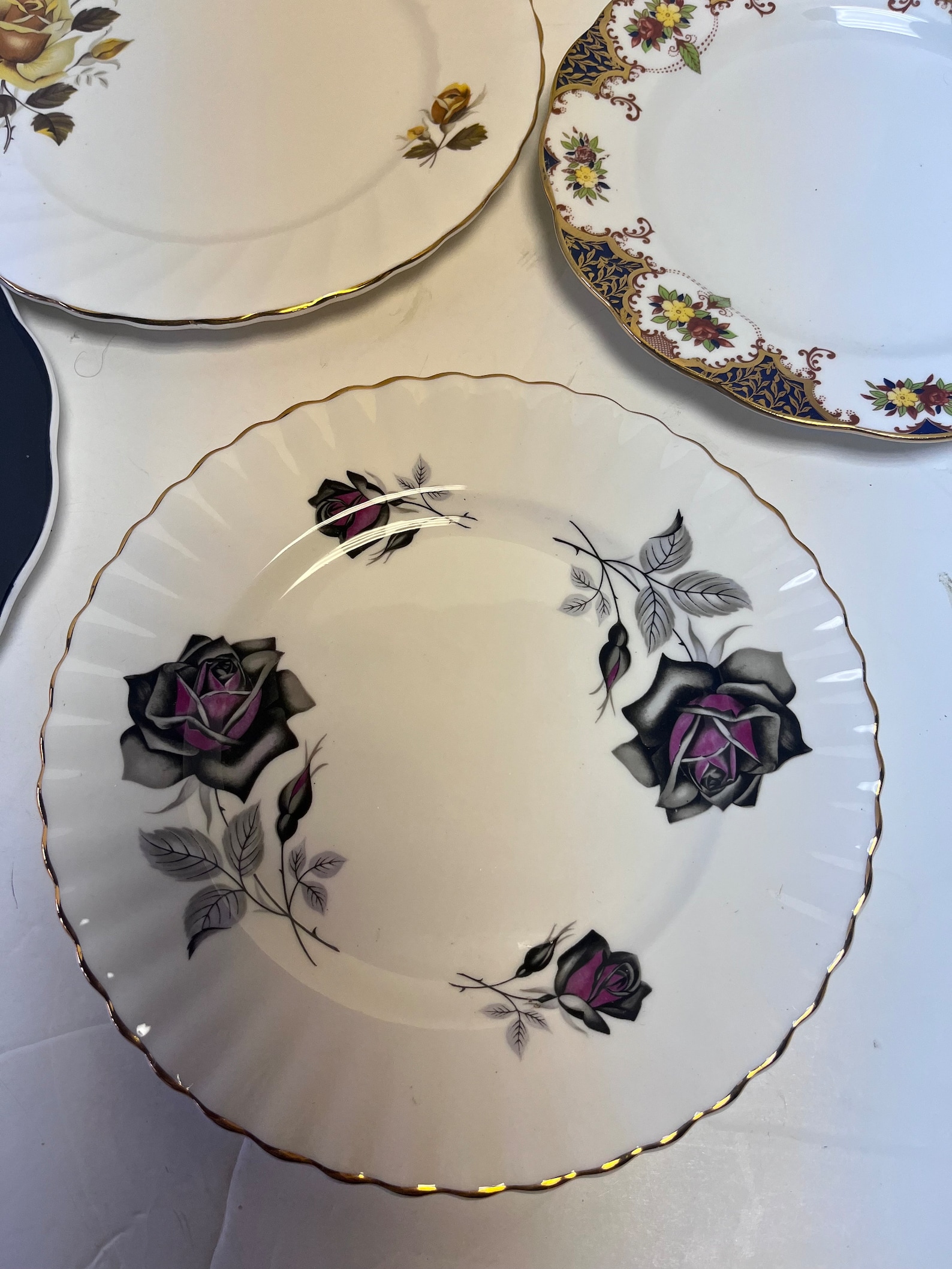 Royal Ascot Black Rose Pattern Old English Rose Pattern Gothic Black ...
