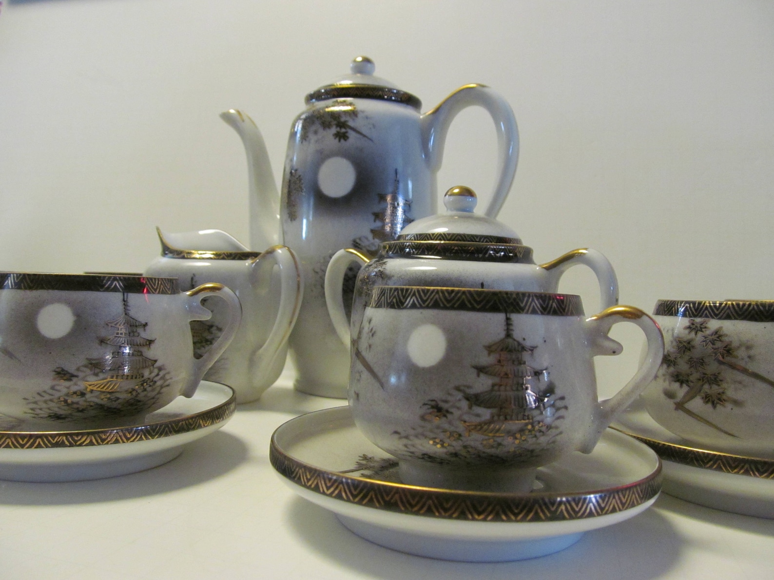 Kutani Japanese Tea Set 17 Pc Tea Service Set Teapot Geisha Girl ...