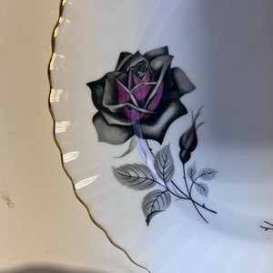 Royal Ascot Black Rose Pattern Old English Rose Pattern Gothic Black ...