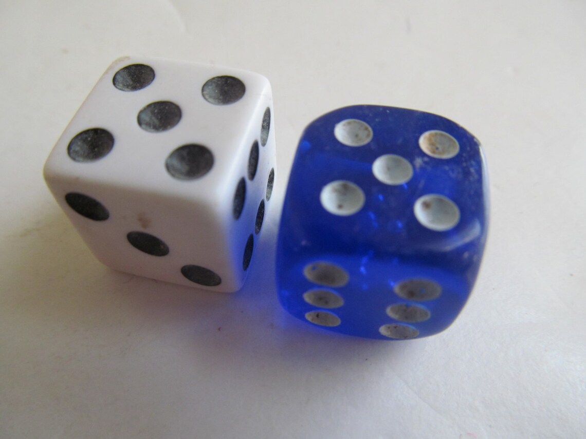 Vintage Dice Game Pieces Vintage Game Pieces Blue Dice Lucite Dice Roll ...