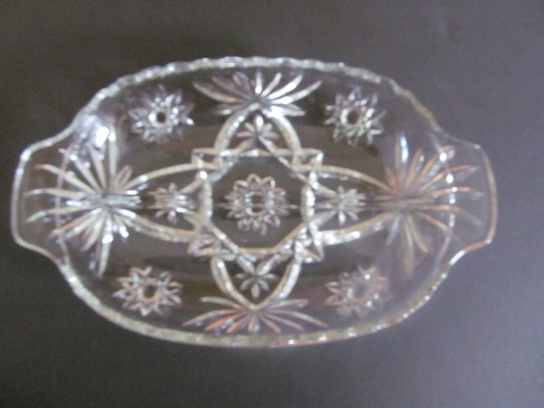 Divided Condiment Serving Dishes Pickle Dishes, Divided Clear Glass ...