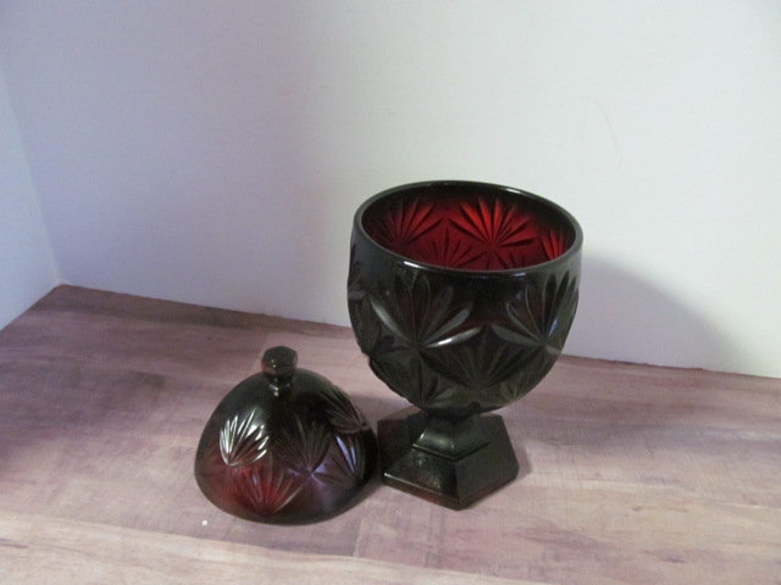 Ruby Glass Candy Dish Lidded Avon Egg Shaped Candy Dish - Etsy