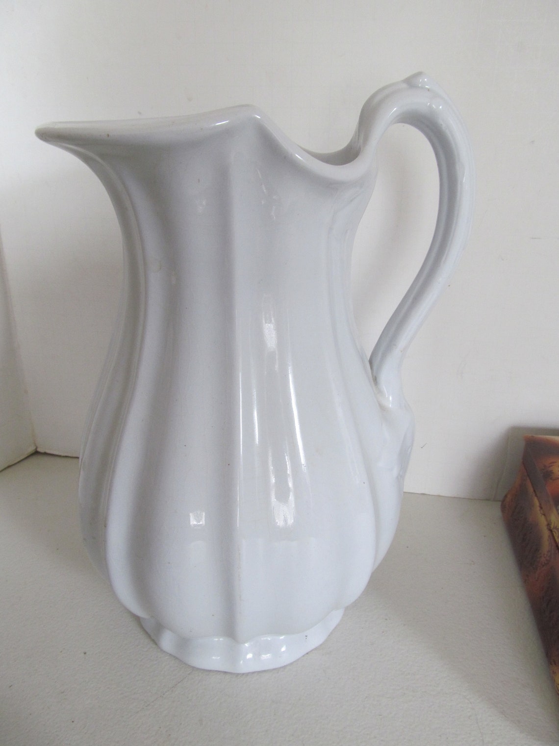 Antique White Ironstone Pitcher Pure White Home Decor Antique - Etsy