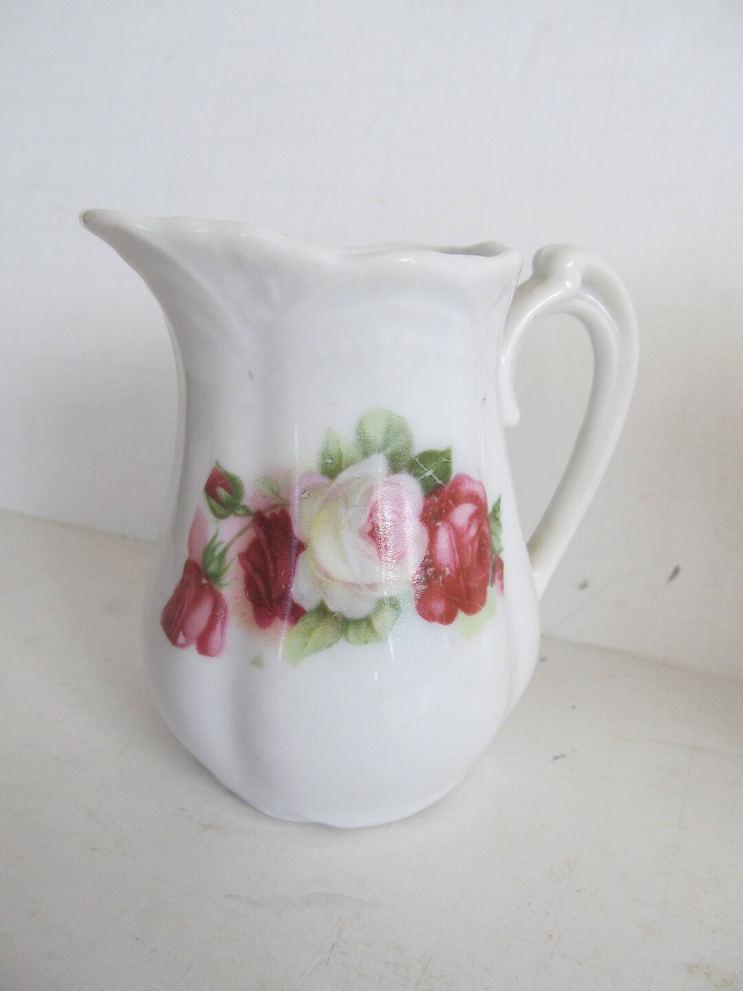 Pink and Red Rose Cream Pitcher Germany Porcelain Creamer - Etsy