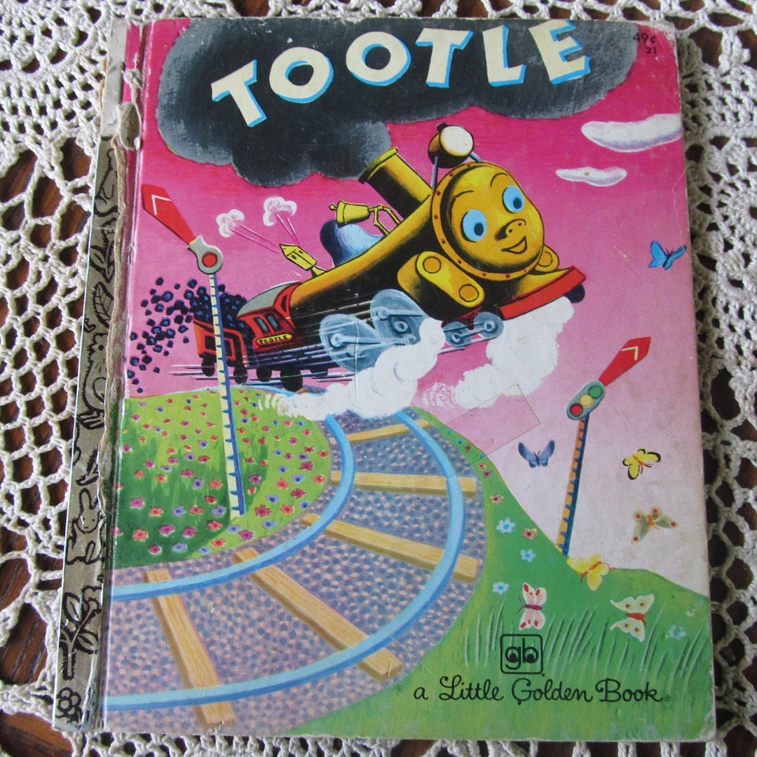 1975 TOOTLE Choo Choo Train Track Little Golden Book Beautiful ...