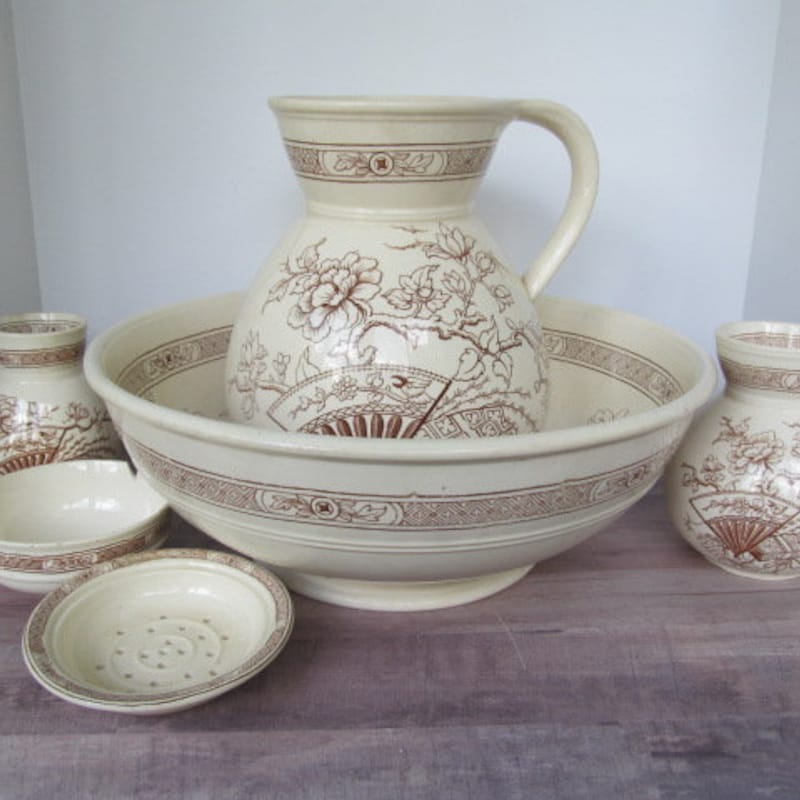 Antique Bowl and Pitcher Set - Etsy