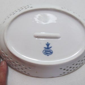 Blue Onion Pattern Reticulated Serving Bowl D Czechoslovakian Bowl ...