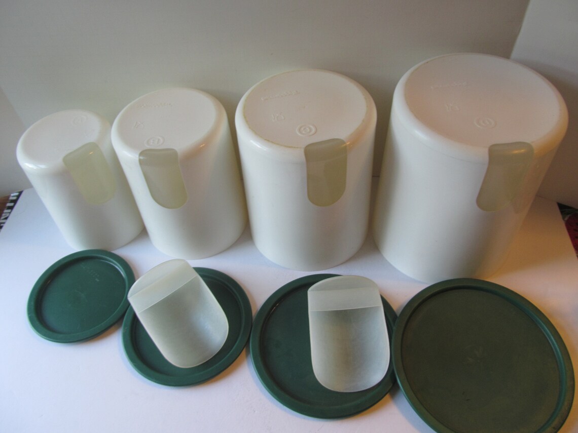 10 Pc Tupperware Canister Jars 1970's Vintage Tupperware - Etsy