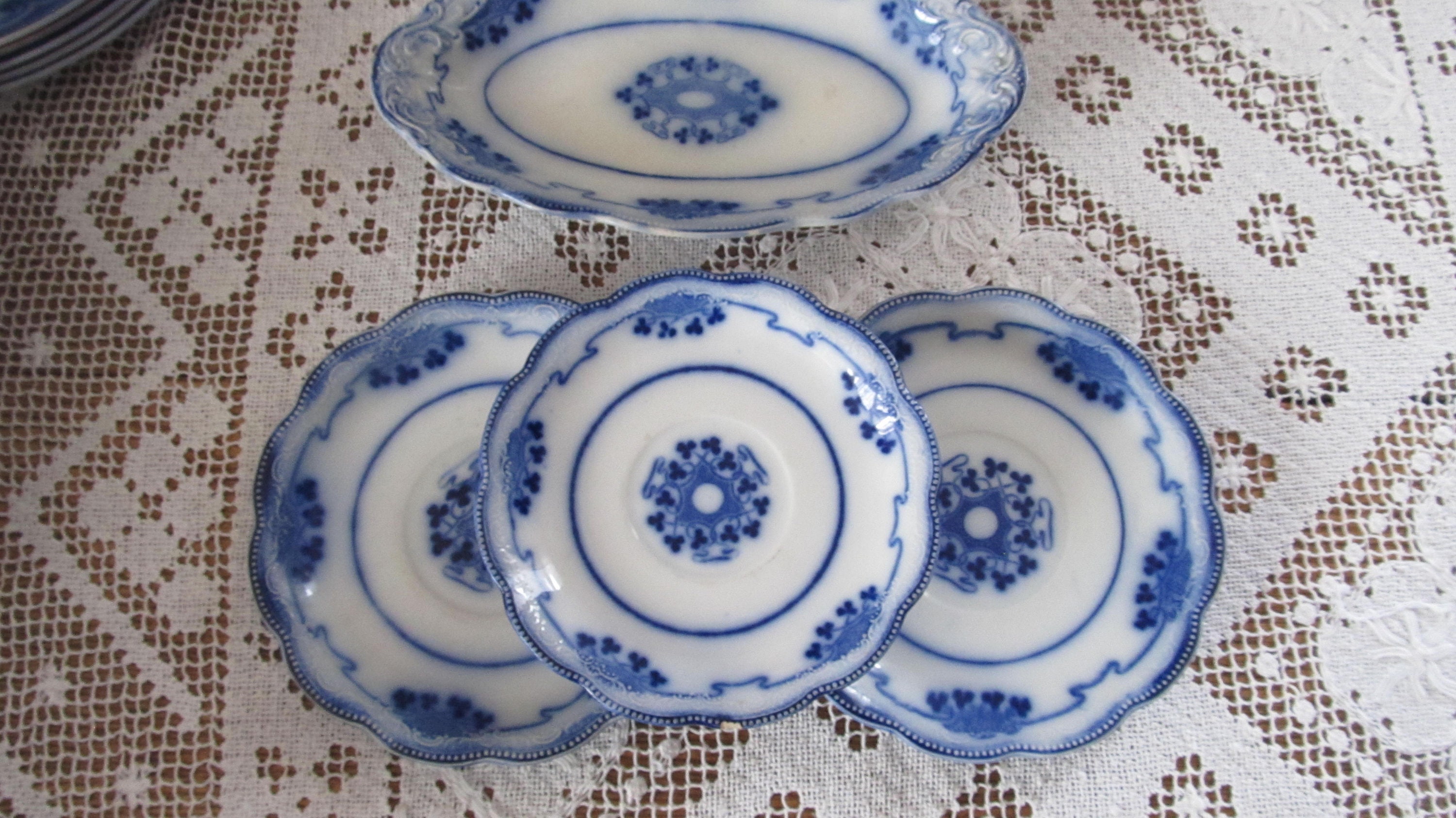 Lorne Grindley Flow Blue Replacement China Serving Platter Shamrock ...
