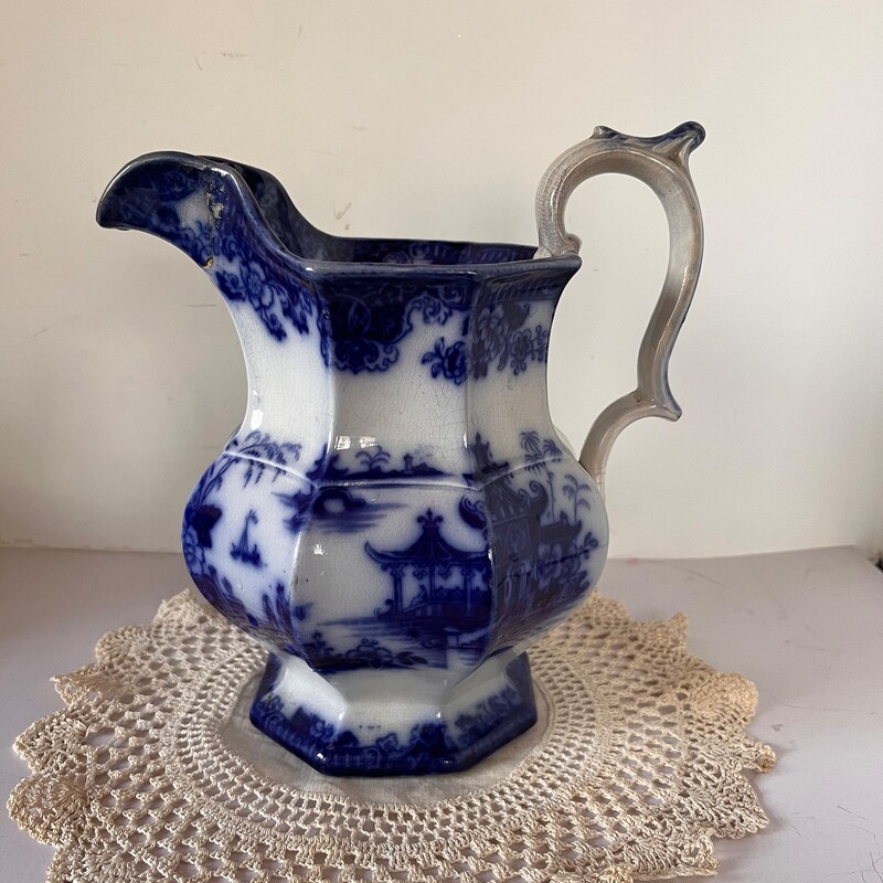 Flow Blue Pitcher - Etsy
