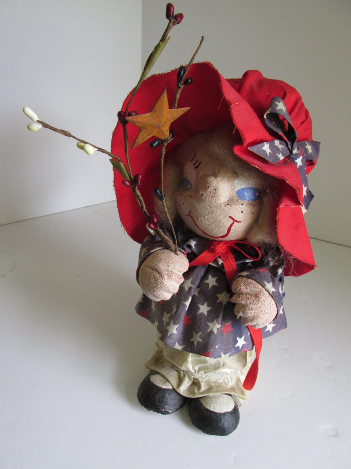Patriotic Primitive Doll 4th of July Decor Red White and Blue - Etsy