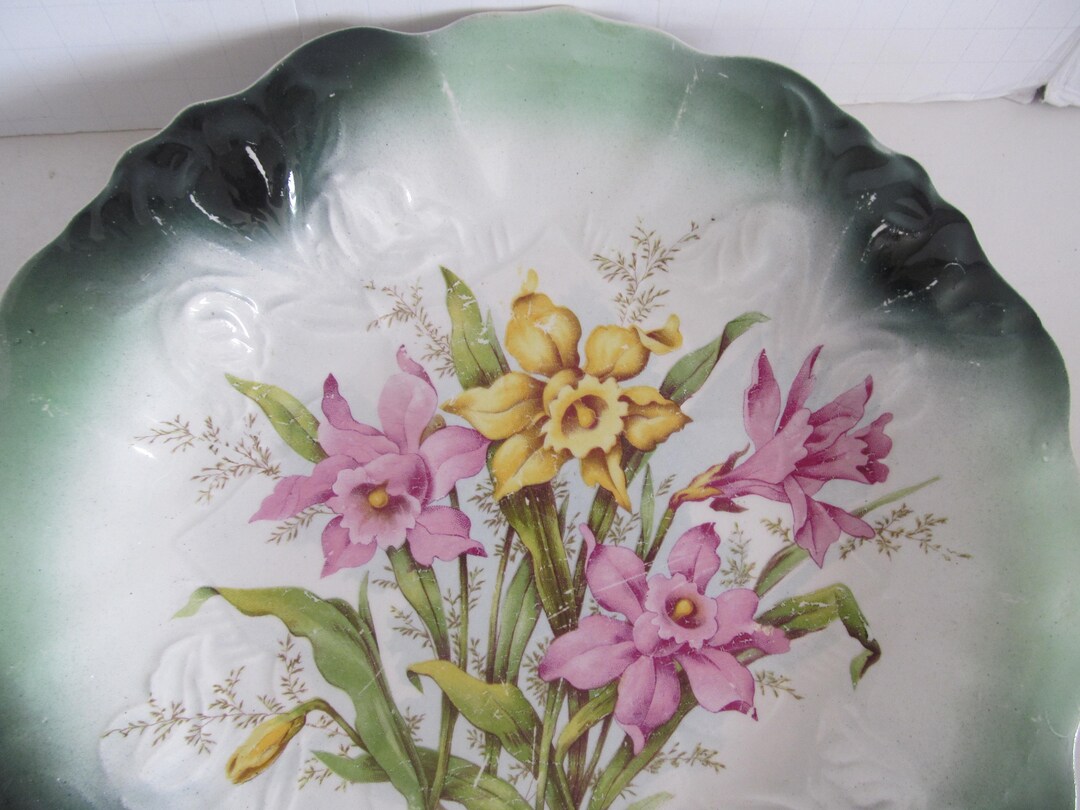 Daffodil Charger Plate Daffodills Decor Victorian Plates Shabby Cottage ...
