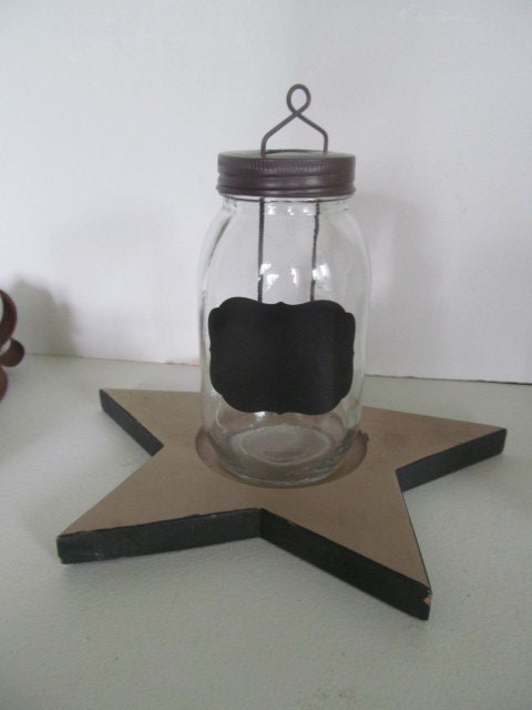Container Candles Home & Living Primitive Wooden Star Candle Mat mason ...