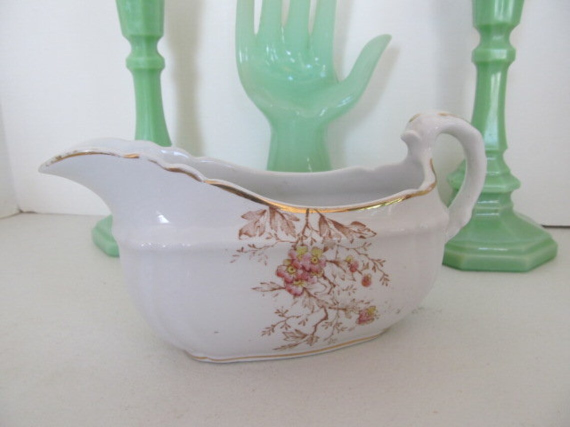 Fancy Johnson Bros Gravy Boat Antique Ironstone Transferware Gravy Boat ...