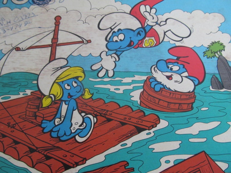 Smurf Sailing Raft Smurfs Smurfette Smurf Birthday Party Decor | Etsy