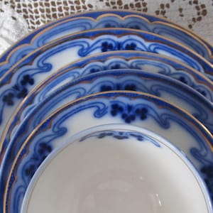 Stunning Flow Blue Dinnerware Set Large Flow Blue Set Grindley Idris ...