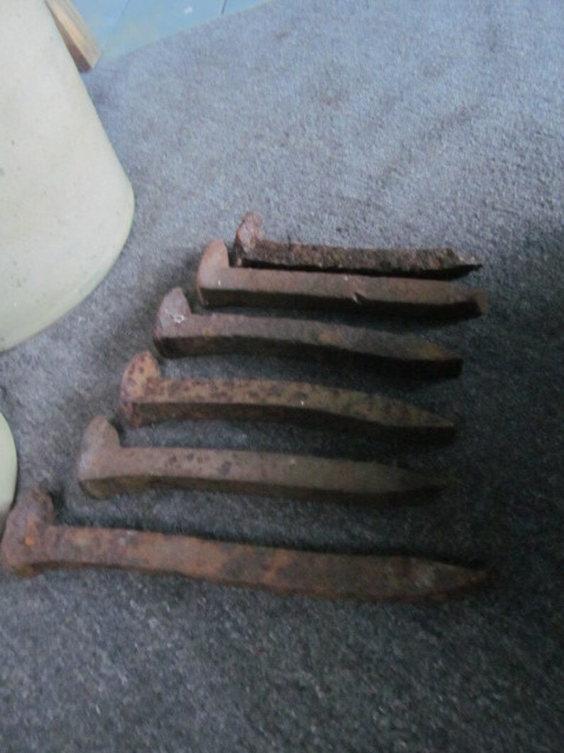Antique Cast Iron Railroad Spikes Victorian Salvage Metal Antique ...