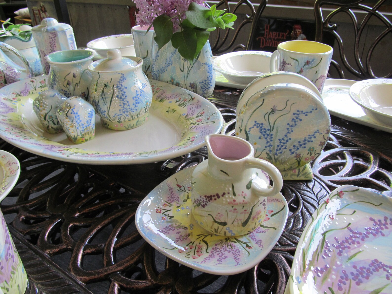 Wedding Set Hand Painted Pottery Set Large Dinnerware Sets | Etsy