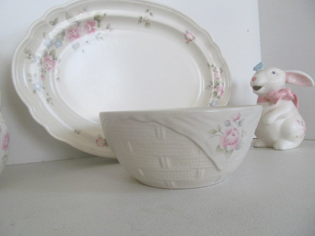 Pfaltzgraff Tea Rose Pattern Basket Weave Bowl From the Tea Rose ...