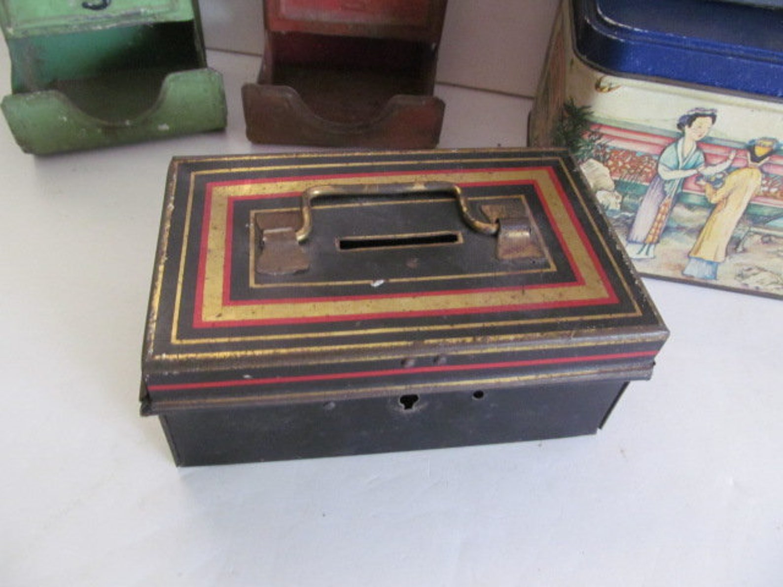 Tin Coin Bank Savings Bank Vintage Tin Bank Money Bank Coin - Etsy