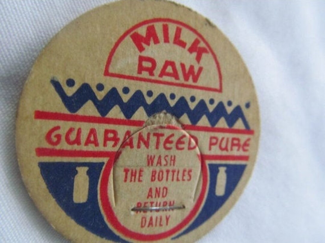 Milk Bottle Cap Guaranteed Pure Raw Milk Farmhouse Decor Vintage Milk ...