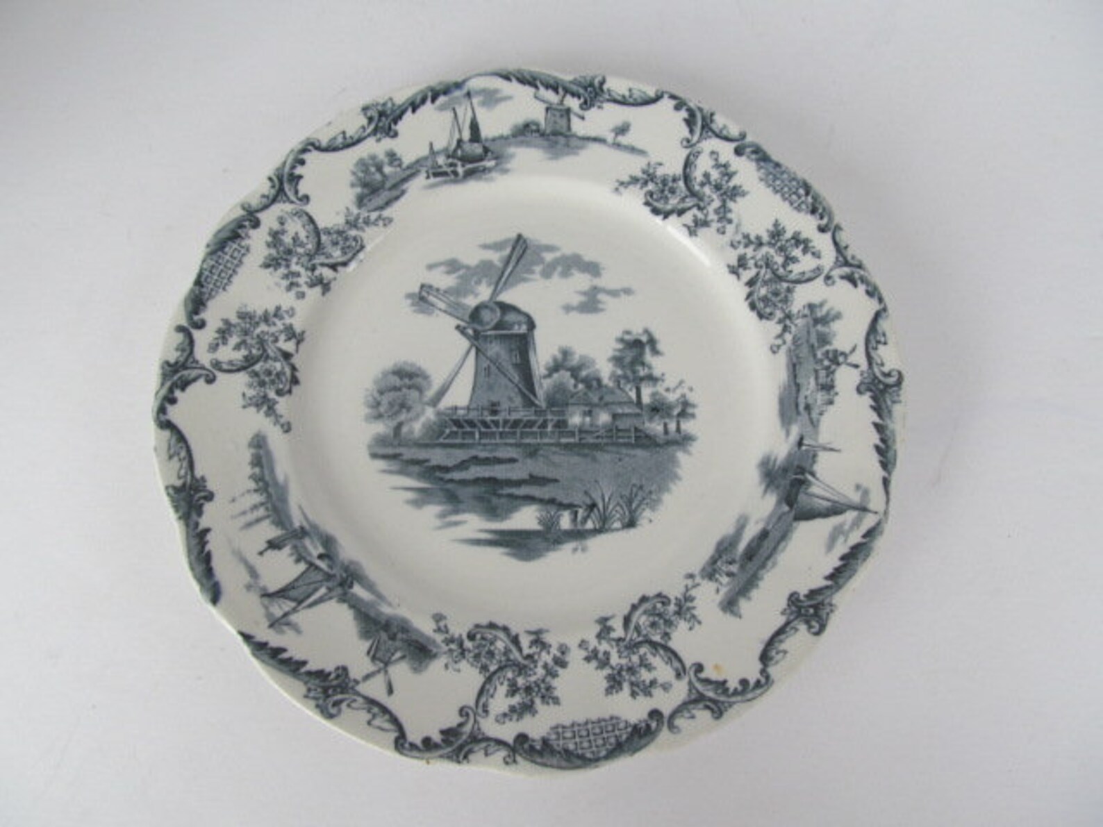 Delft Blue Transfer Ware Plate Upper Hanley England Pottery Semi ...