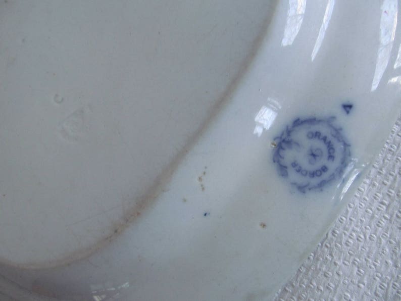 Rare Flow Blue Orange Border Pattern Serving Platter Blue - Etsy