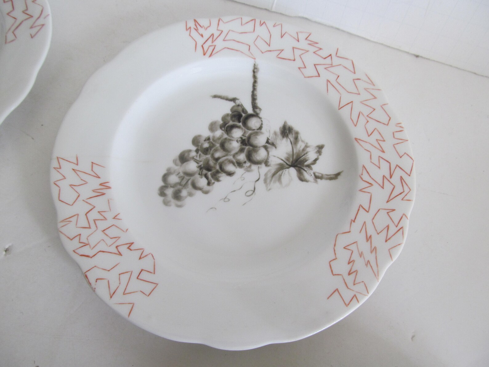 Red and Black Fruit Plates Black Raspberries Plum Cherries | Etsy