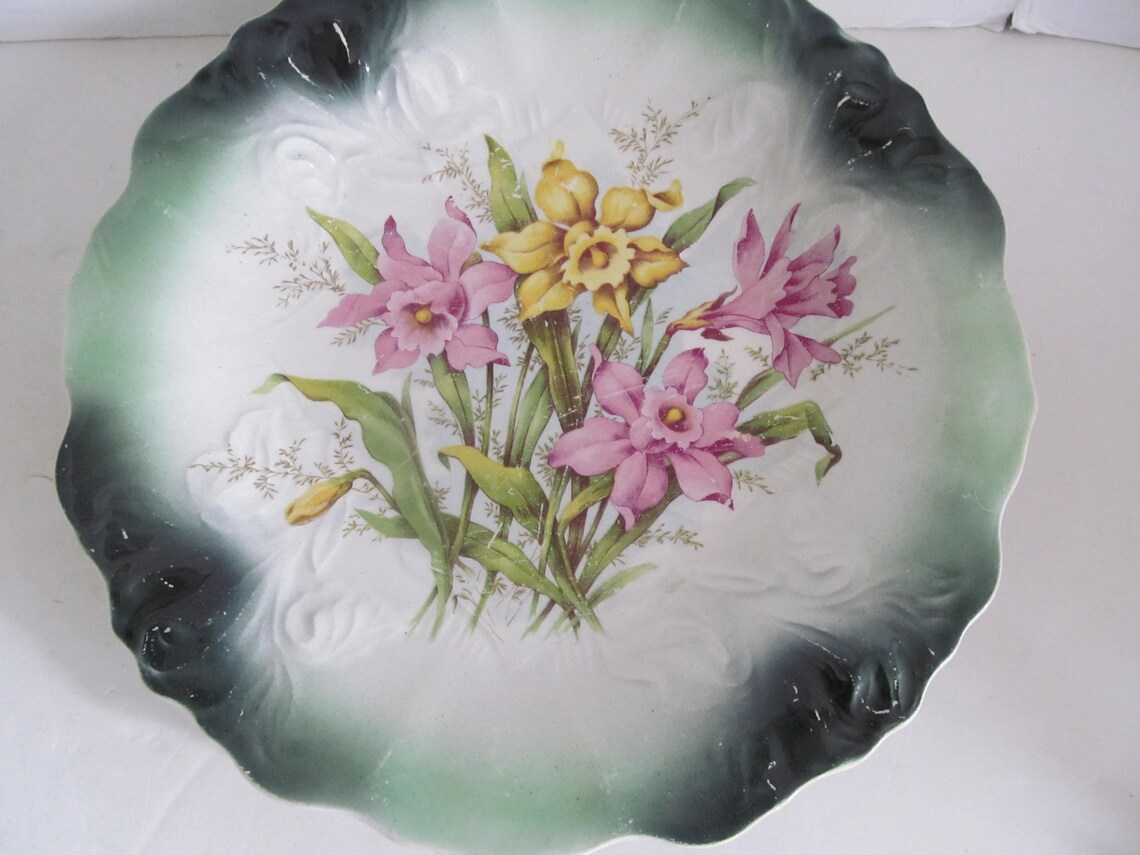 Daffodil Charger Plate Daffodills Decor Victorian Plates Shabby Cottage ...