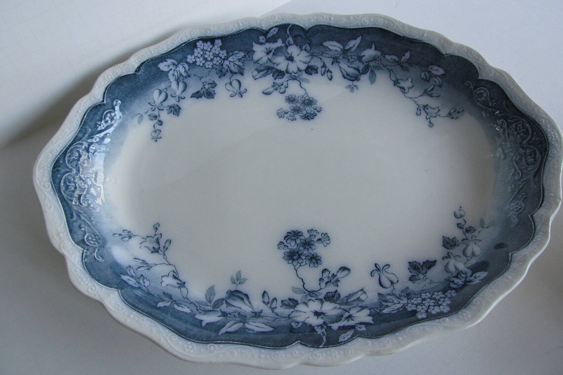 Beautiful Large Flow Blue Platter Antique Platters Antique - Etsy