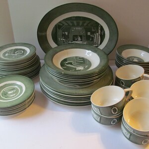 Royal China Colonial Homestead Pattern Cups and Saucers Dinner Plate ...