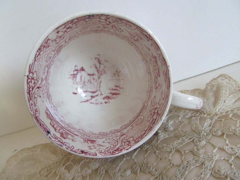 Red Transferware Tea Cups English Tea Cup Red and White Tea - Etsy