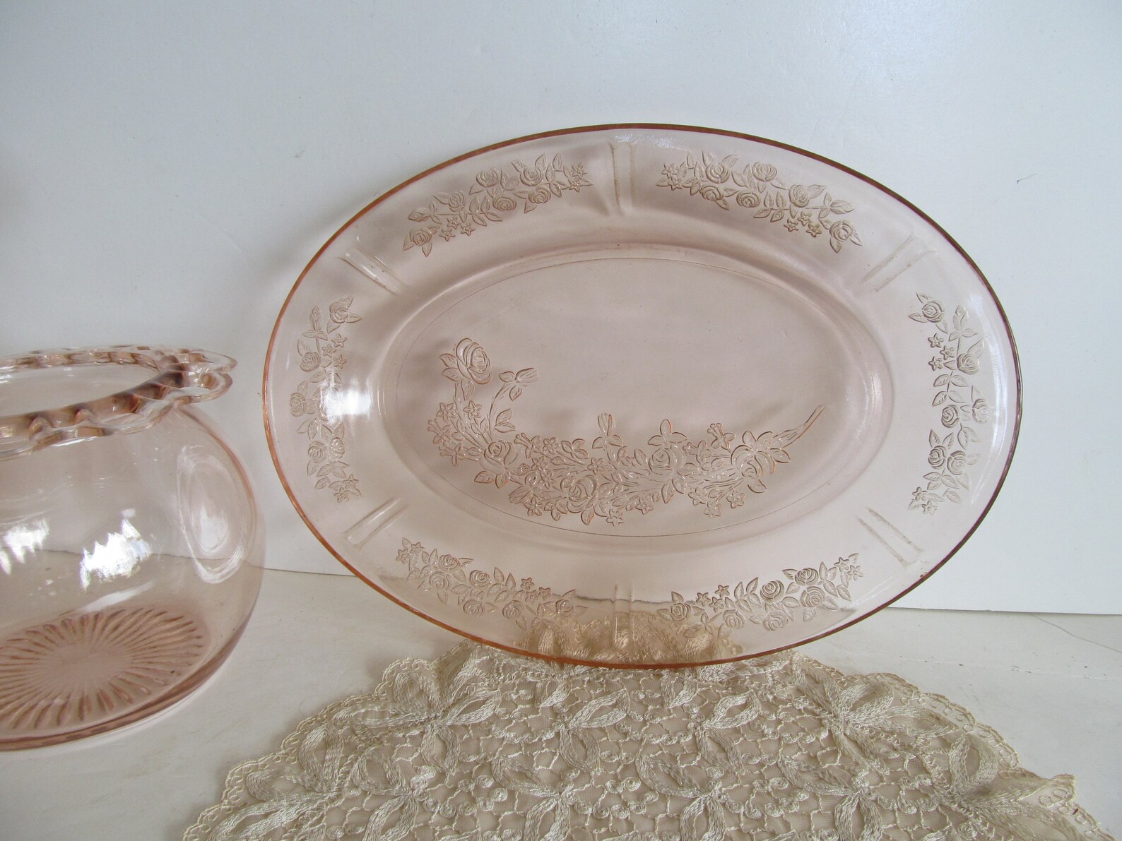 Platter Sharon Pattern Lovely Vintage Pink Depression Glass - Etsy
