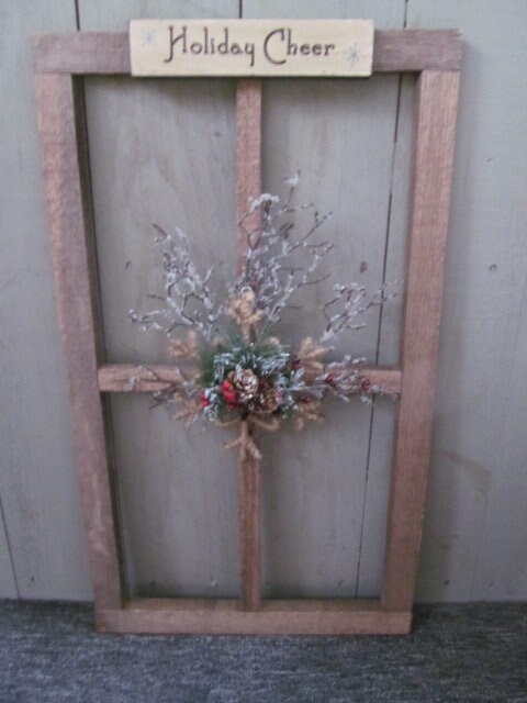 Primitive Window Frame Decor Burlap Snowflake Primitive Wall - Etsy