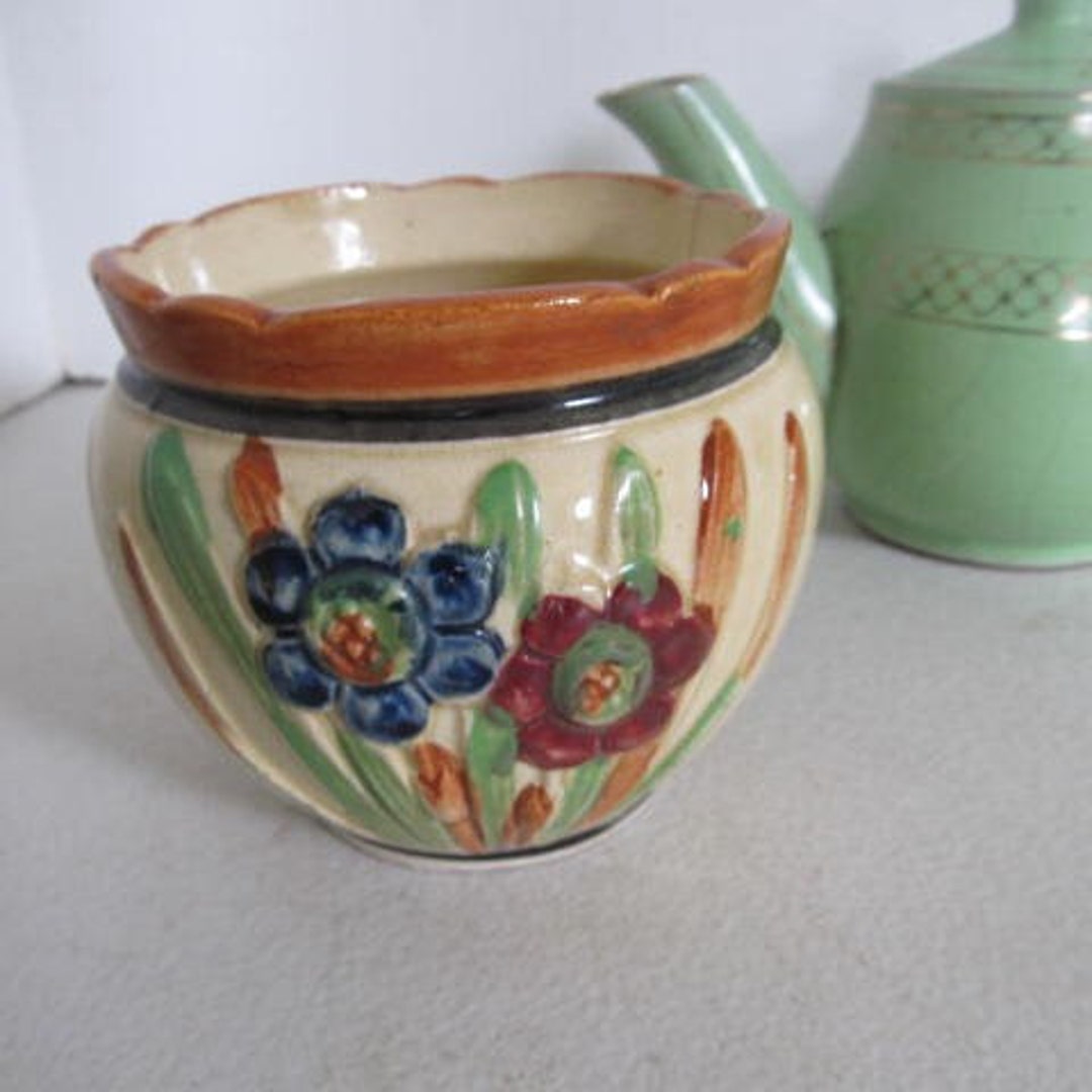 Farmhouse Bowls Yellow Ware Pottery Bowls Hand Painted Japan K Bowls ...