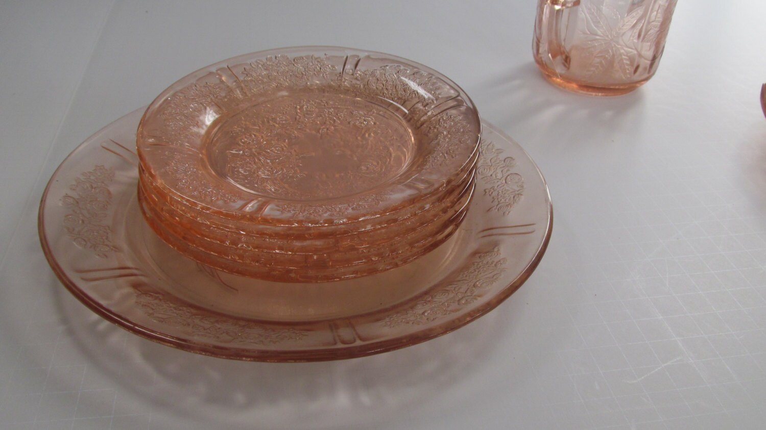 Platter Sharon Pattern Lovely Vintage Pink Depression Glass - Etsy