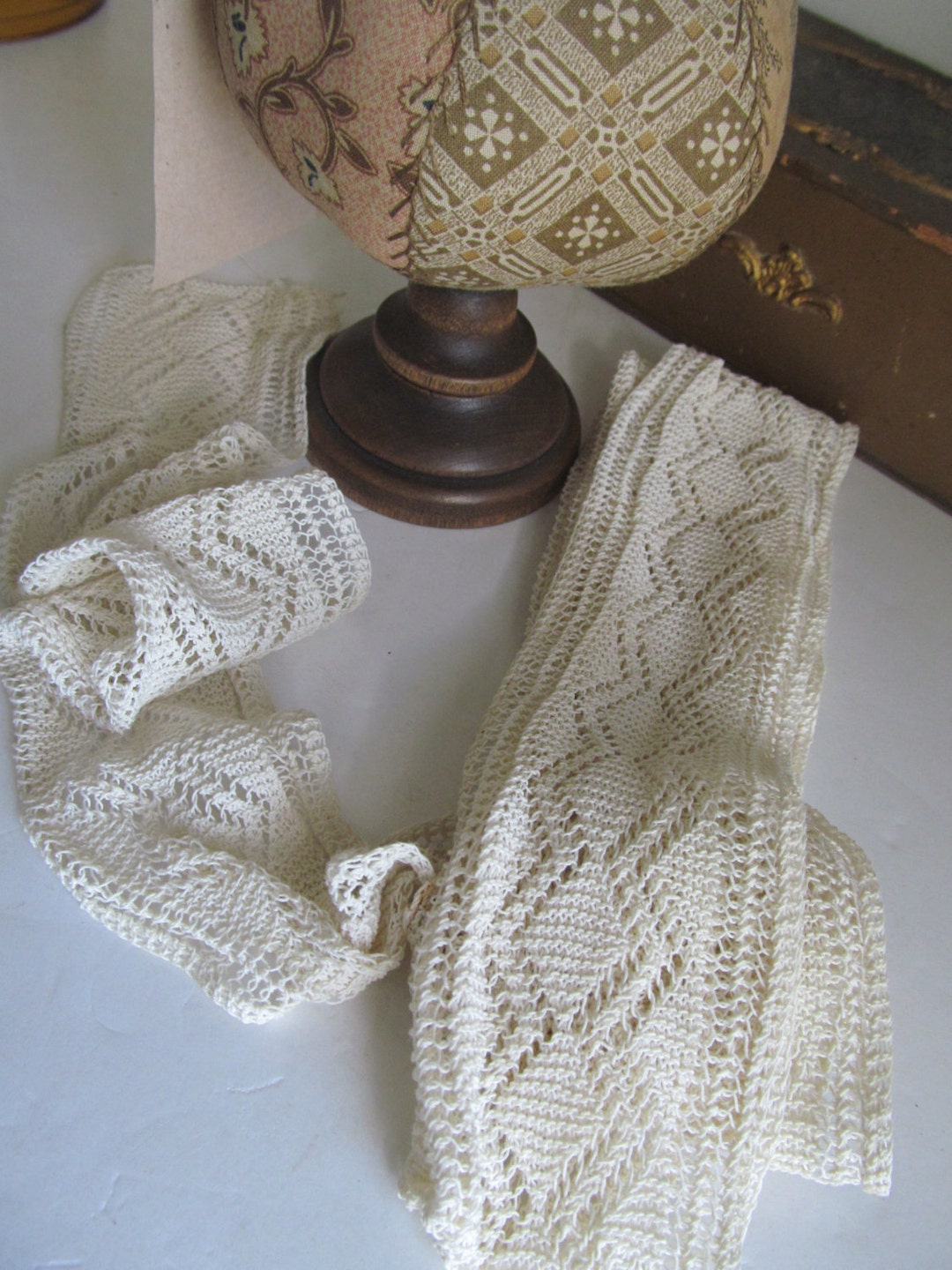 Antique Lace Yardage Hand Knit Lace Yardage Antique Lace Trim by the ...