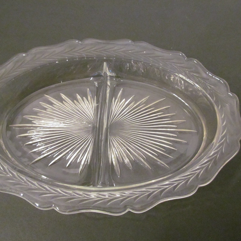 Glass Divided Dish - Etsy