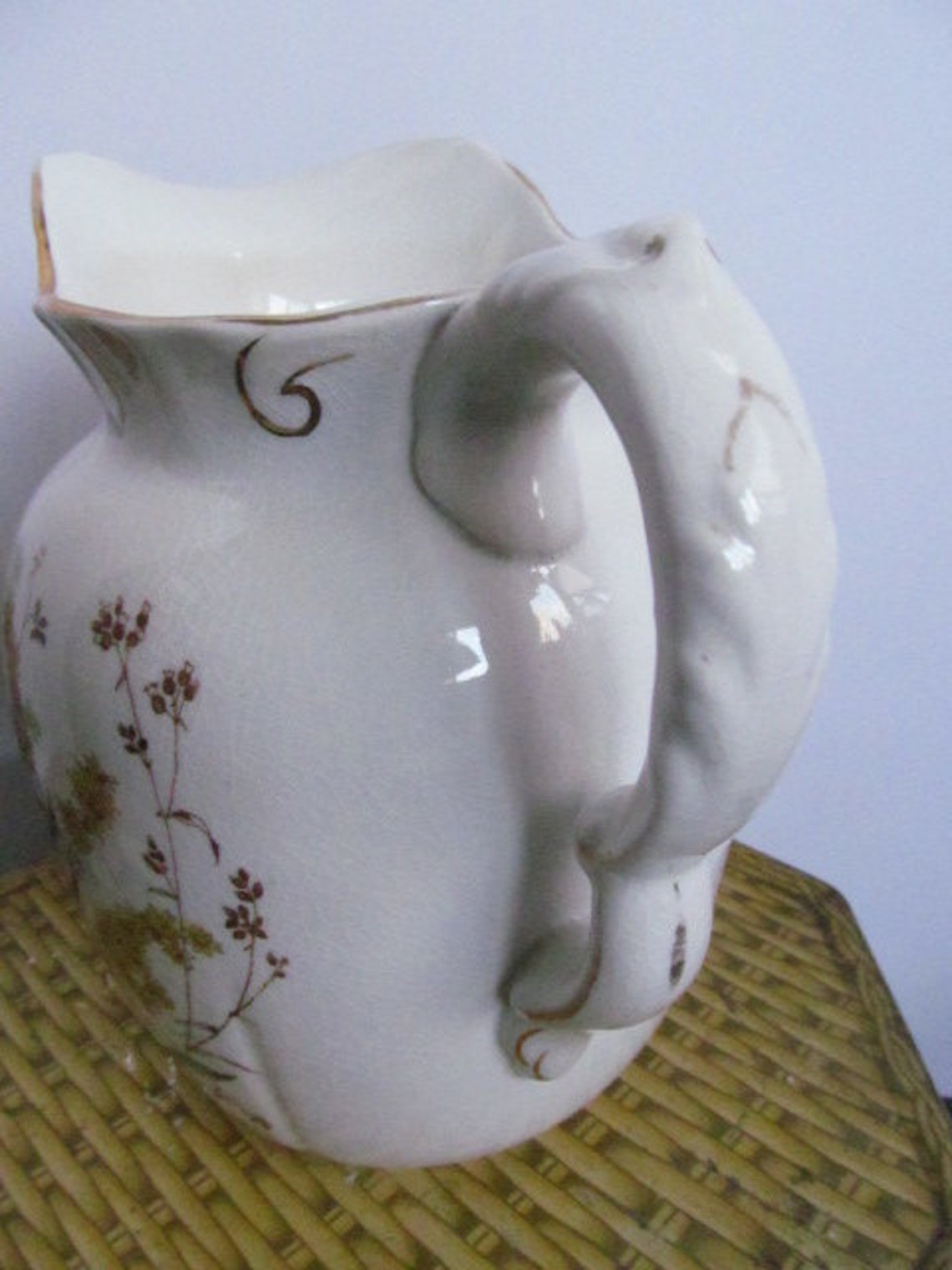 Golden Rod Rare Antique Victorian Pitcher Water Pitcher Rare - Etsy