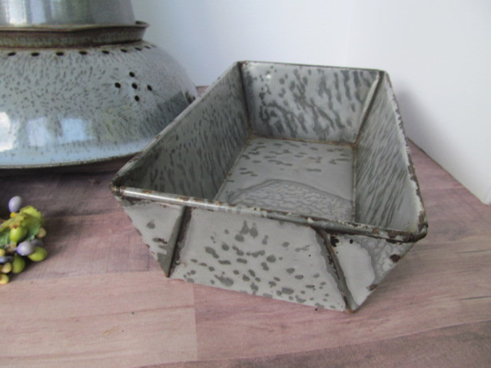 Lovely Enamelware Bread Pan Gray Granite Ware Bread Pans Loaf - Etsy