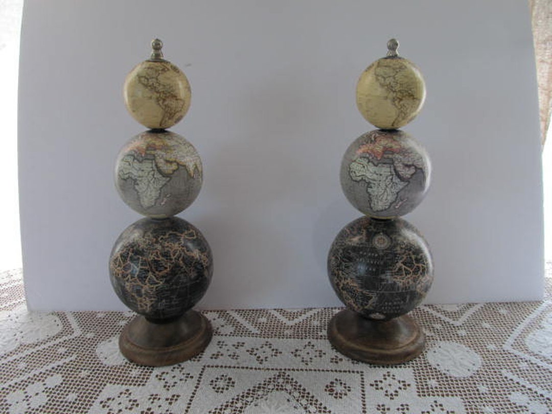 World Globes Eclectic Home Decor Vintage Globes Vintage Maps Topiary ...