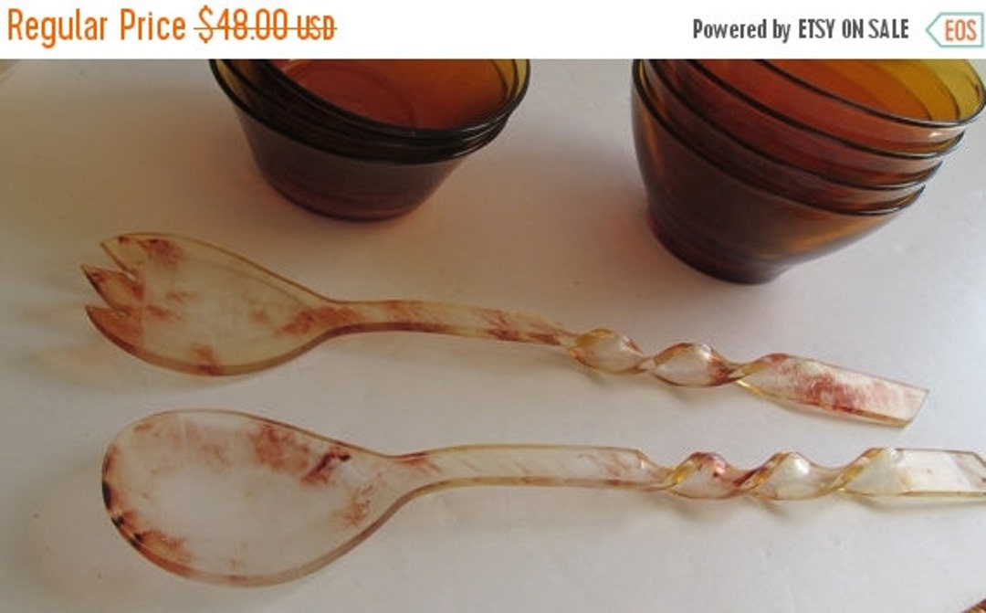 Amber Lucite Serving Utensils Bohemian Wedding Decor Serving - Etsy