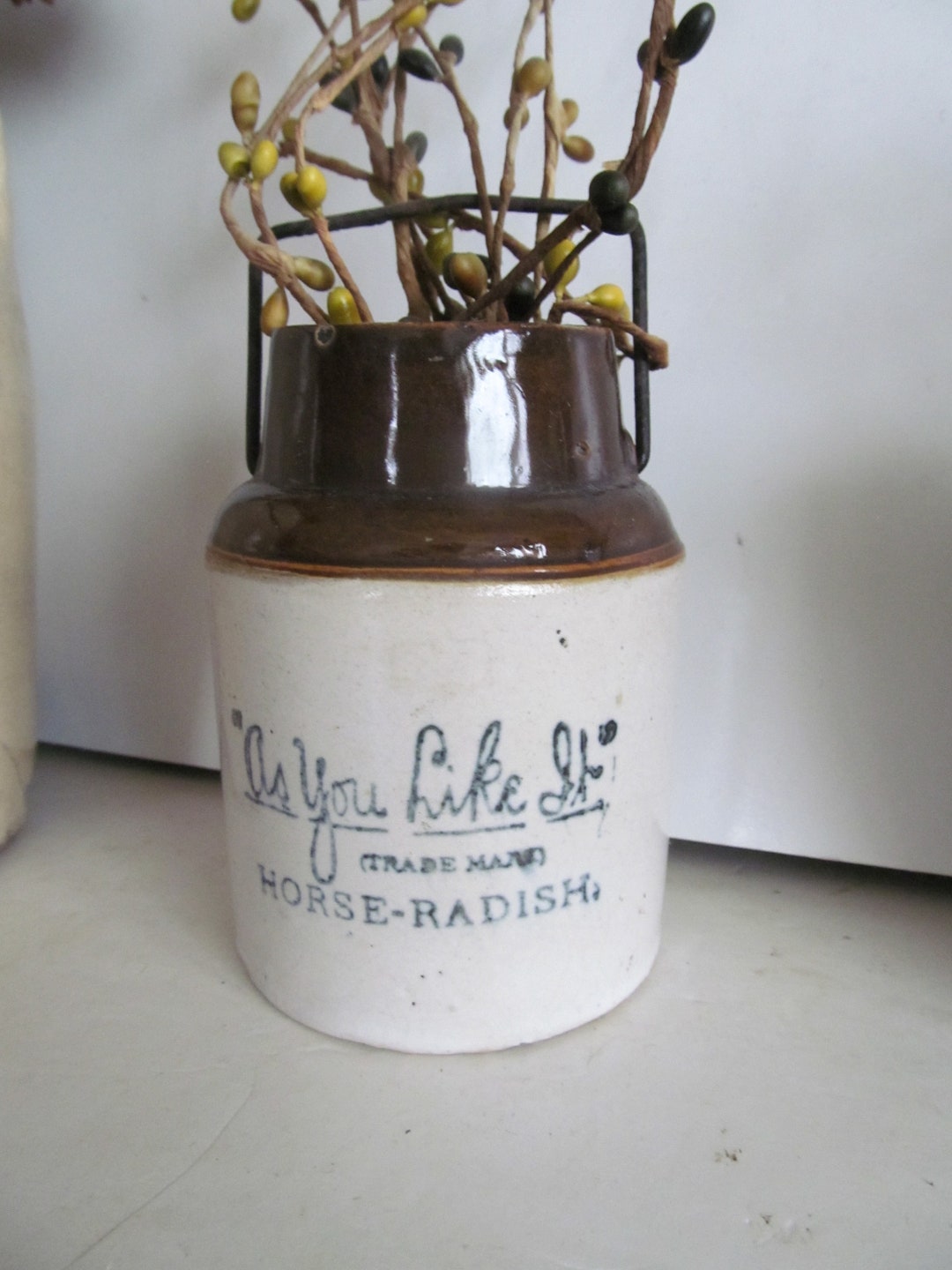 Horseradish Flow Blue Crock Salt Glazed Bowls Blue Crockery Bowls ...