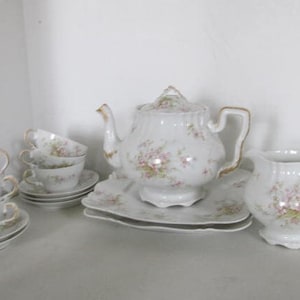 Theodore Haviland Limoges Teapot Set Pink Roses Limoges Platters ...