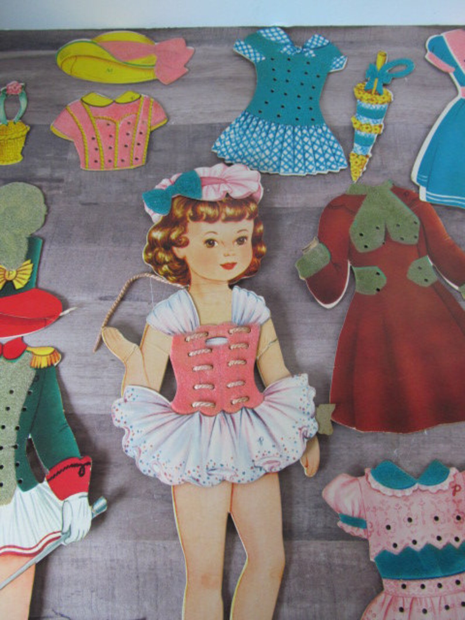 Vintage Paper Dolls and Costumes Pixie Elf Clothing Flocked - Etsy