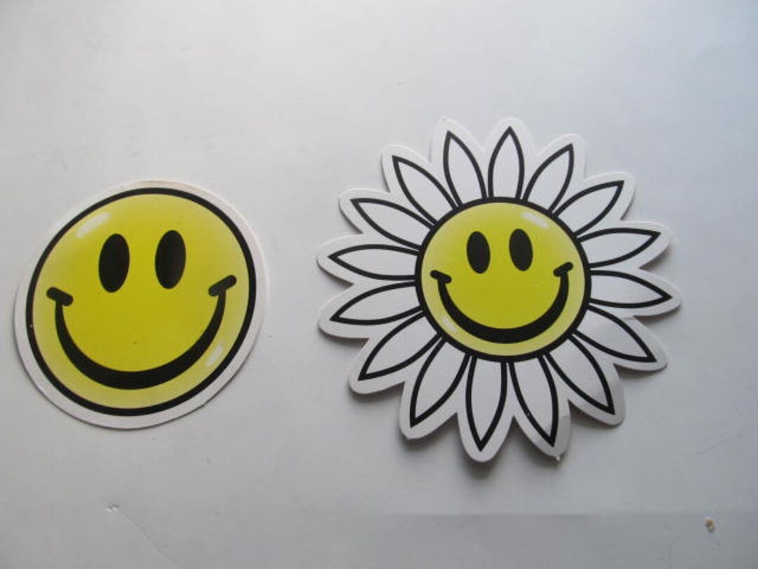 70s Smiley Face Double Sided Vintage Die Cut Boho Decor Daisey Decor ...