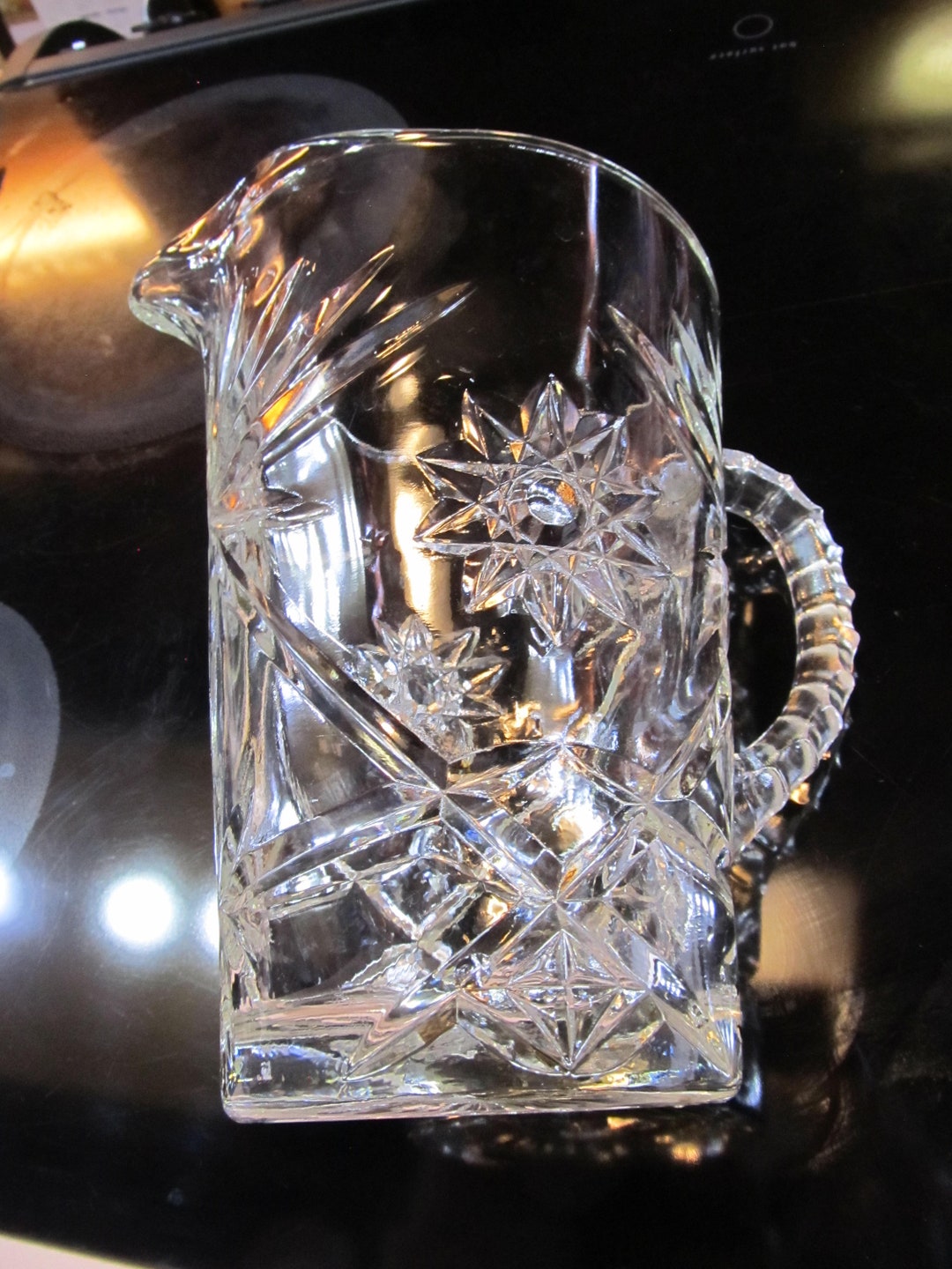 Clear Glass Pitcher Iced Tea Pitcher Glass Handle Crystal Pitcher ...