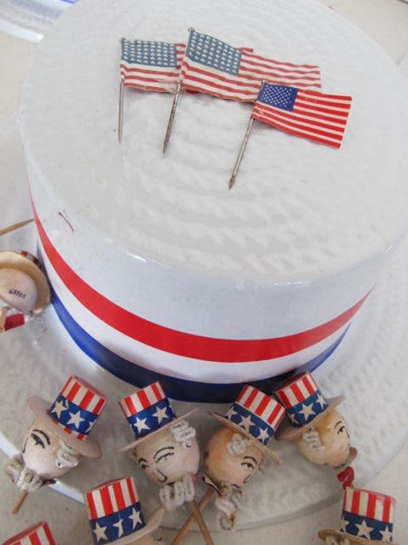 Americana USA Flags Toothpick Flag Toothpicks 4th of July Decor Cupcake ...