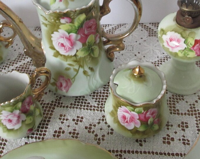 Lefton Jam and Jelly Set Lefton Heritage Rose Pattern Replacement China ...